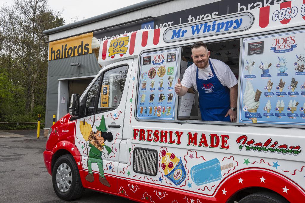 Want a flake with that? Halfords launches free ice cream van check